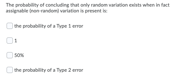 Solved The probability of concluding that only random | Chegg.com