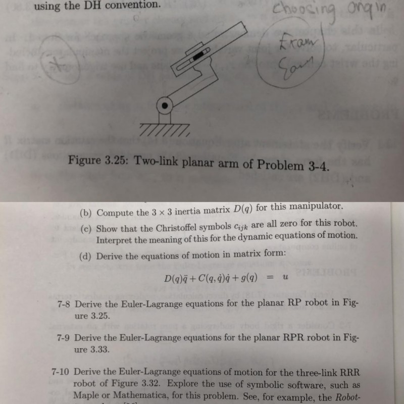 Solved Choosing ongin using the DH convention. Figure 3.25: | Chegg.com