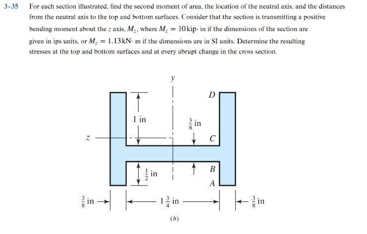 Solved For each section illustrated, find the second moment | Chegg.com