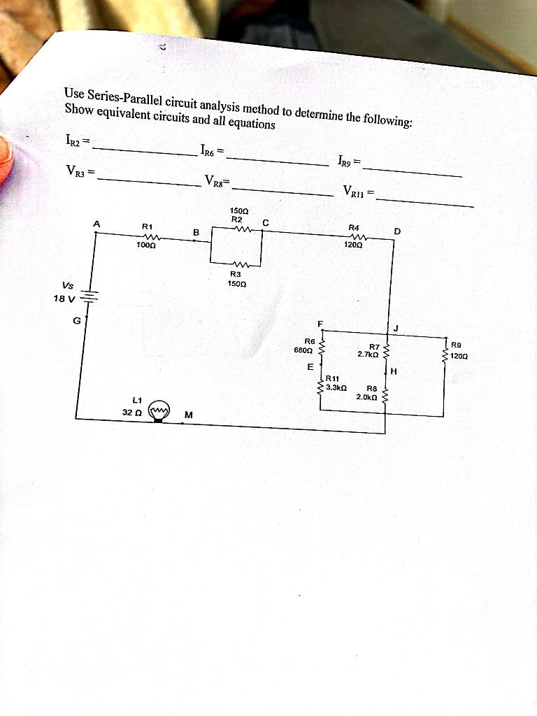 Solved Use Series-Parallel circuit analysis method to | Chegg.com