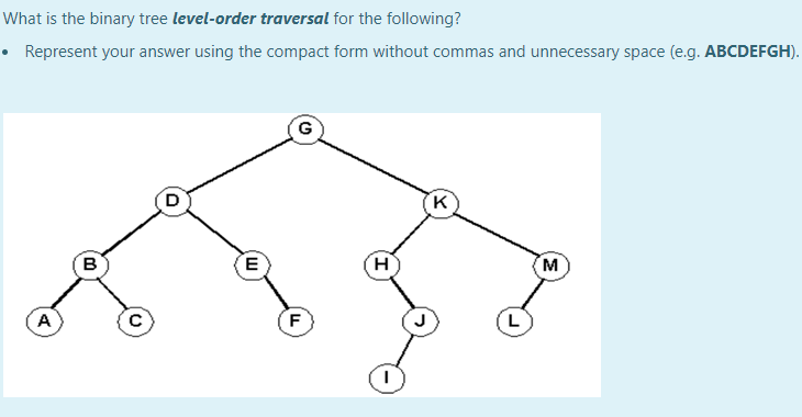 Solved What is the binary tree level-order traversal for the | Chegg.com