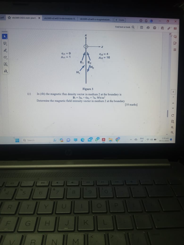 Solved Figure 3 (c) In (4b) the magnetic flux density veetor | Chegg.com