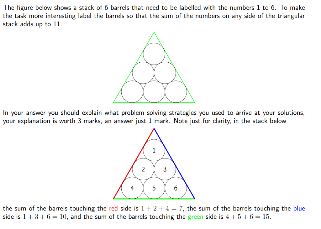 Solved The figure below shows a stack of 6 barrels that need | Chegg.com