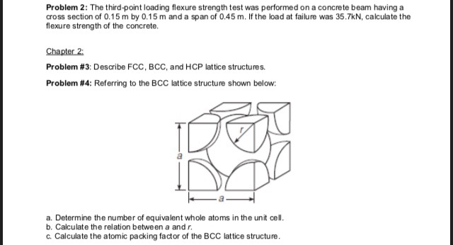 Solved Problem 2: The third-point loading flexure strength | Chegg.com