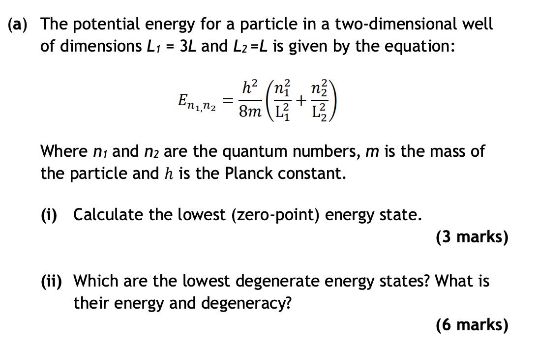 Solved The potential energy for a particle in a | Chegg.com