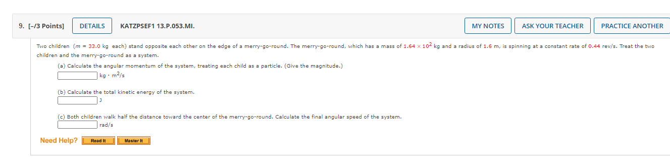 Solved 9. (-/3 Points) DETAILS KATZPSEF1 13.P.053.MI. MY | Chegg.com Solved 9. (-/3 Points) DETAILS KATZPSEF1 13.P.053.MI. MY | Chegg.com