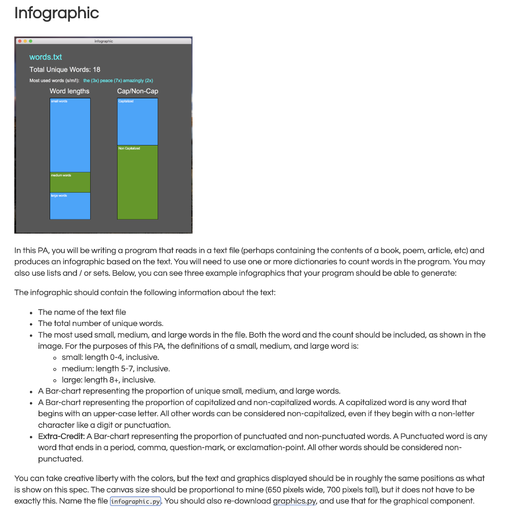 Infographic infographic words.txt Total Unique Words: | Chegg.com