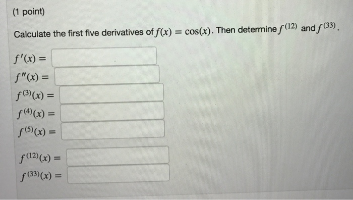 Solved (1 point) Use the Product Rule to find the derivative | Chegg.com