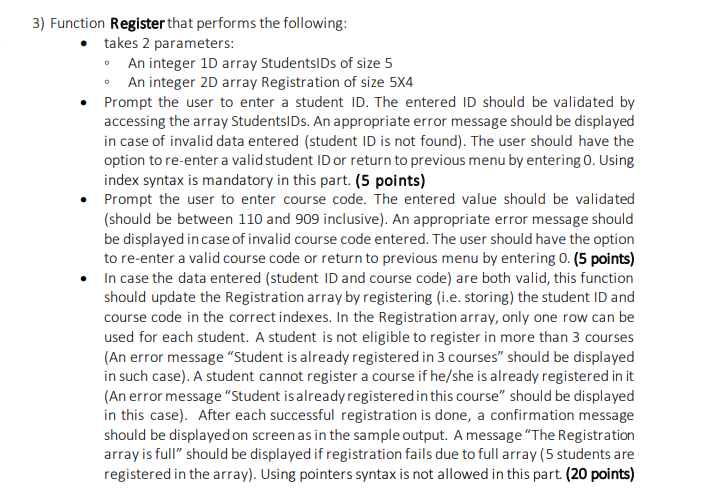Solved 1) Function LoadData that performs the following: | Chegg.com