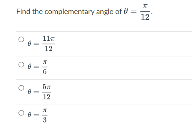 Solved Find the complementary angle of | Chegg.com