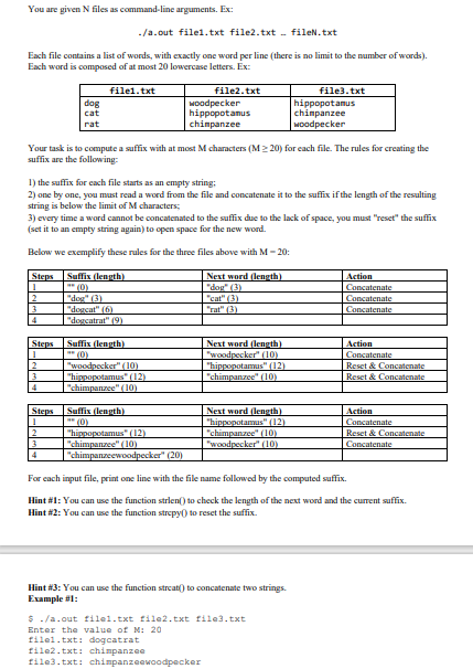 Solved You are given N files as command-line arguments. Ex: | Chegg.com