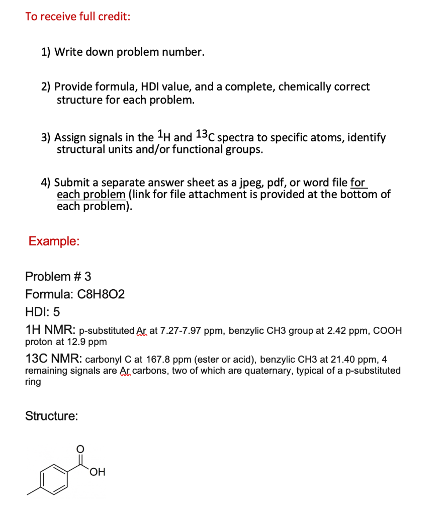 Solved NMR Spectroscopy- Provide formula, HDI value, and a | Chegg.com