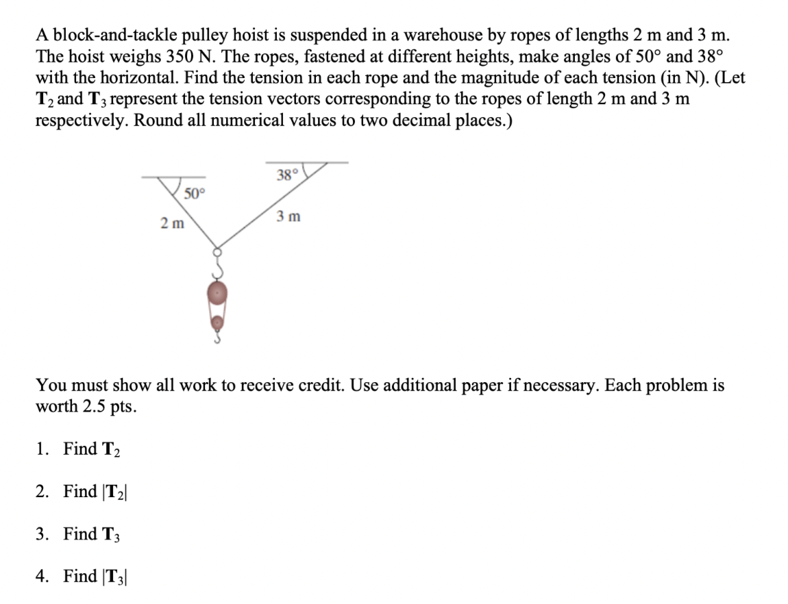Solved A block-and-tackle pulley hoist is suspended in a | Chegg.com