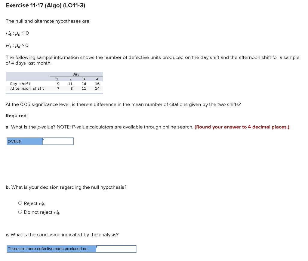 Solved The null and alternate hypotheses are: H0:μd≤0H1:μd>0 | Chegg.com