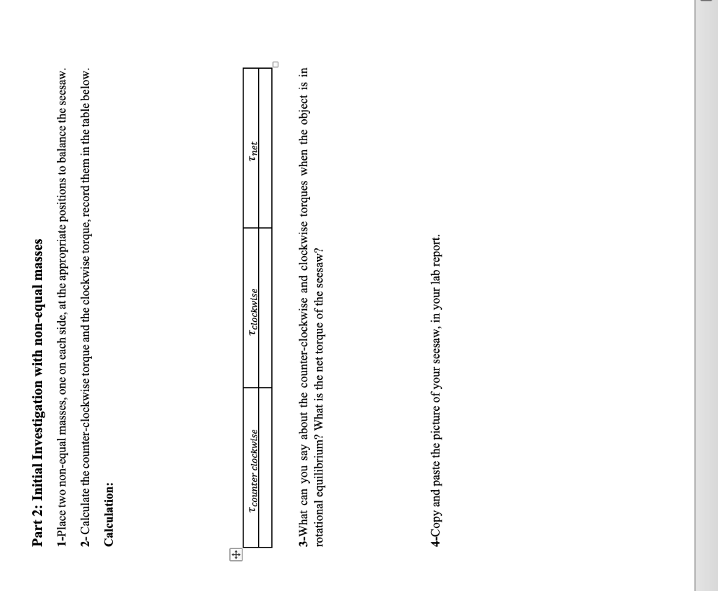 Part 2: Initial Investigation with non-equal masses | Chegg.com