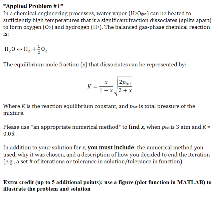 Solved * Applied Problem #1* In a chemical engineering | Chegg.com