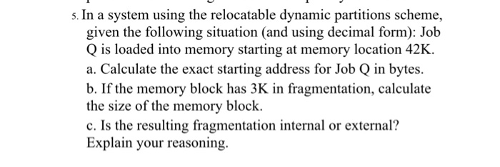 Solved s. In a system using the relocatable dynamic | Chegg.com