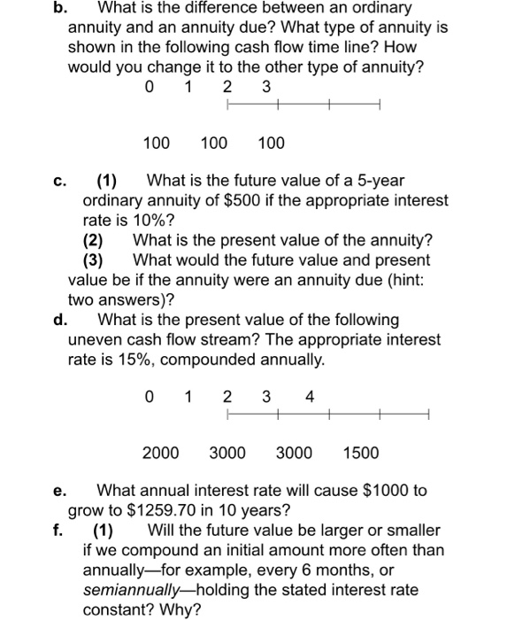 Solved b. What is the difference between an ordinary annuity | Chegg.com