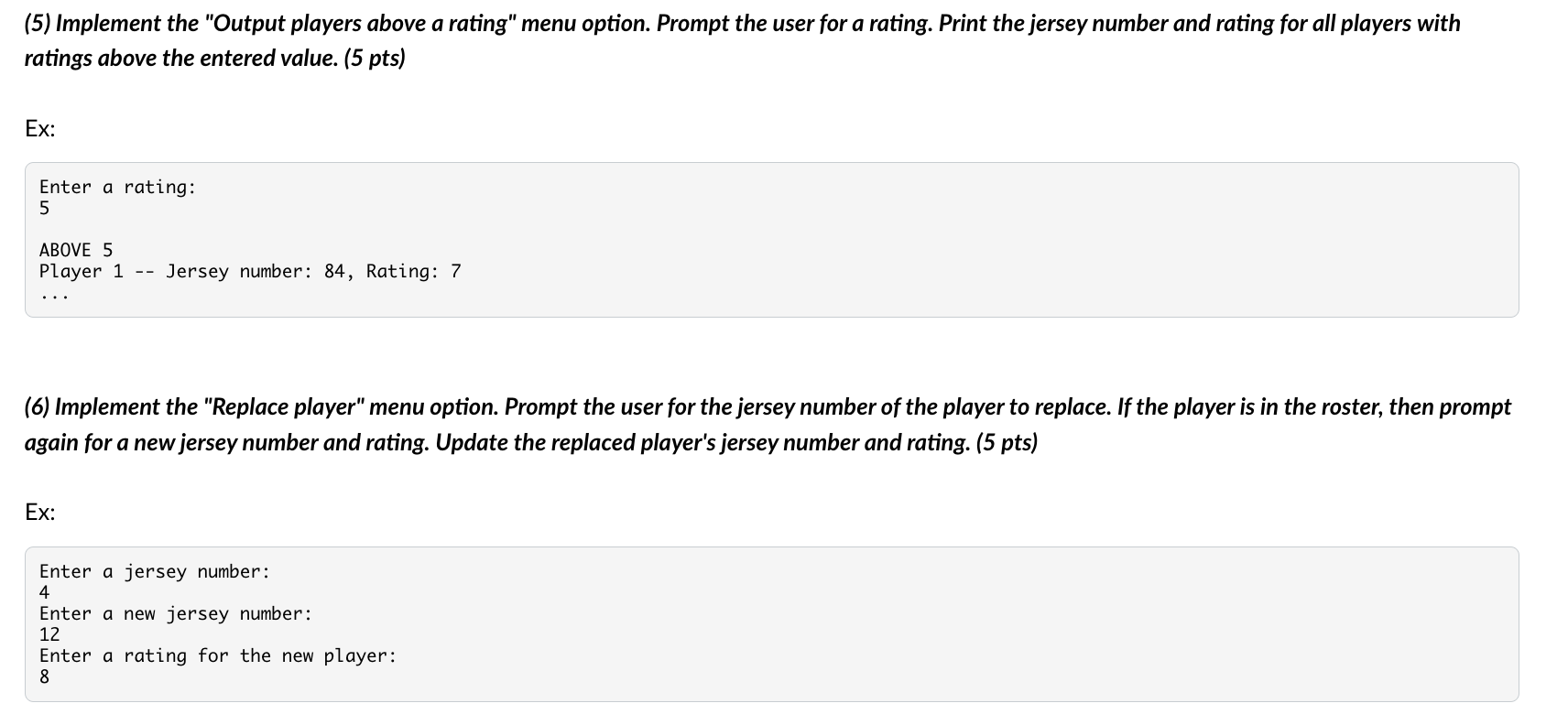 Solved ↑ This program will store roster and rating | Chegg.com