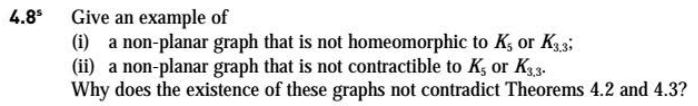 4.89 Give an example of (i) a non-planar graph that | Chegg.com