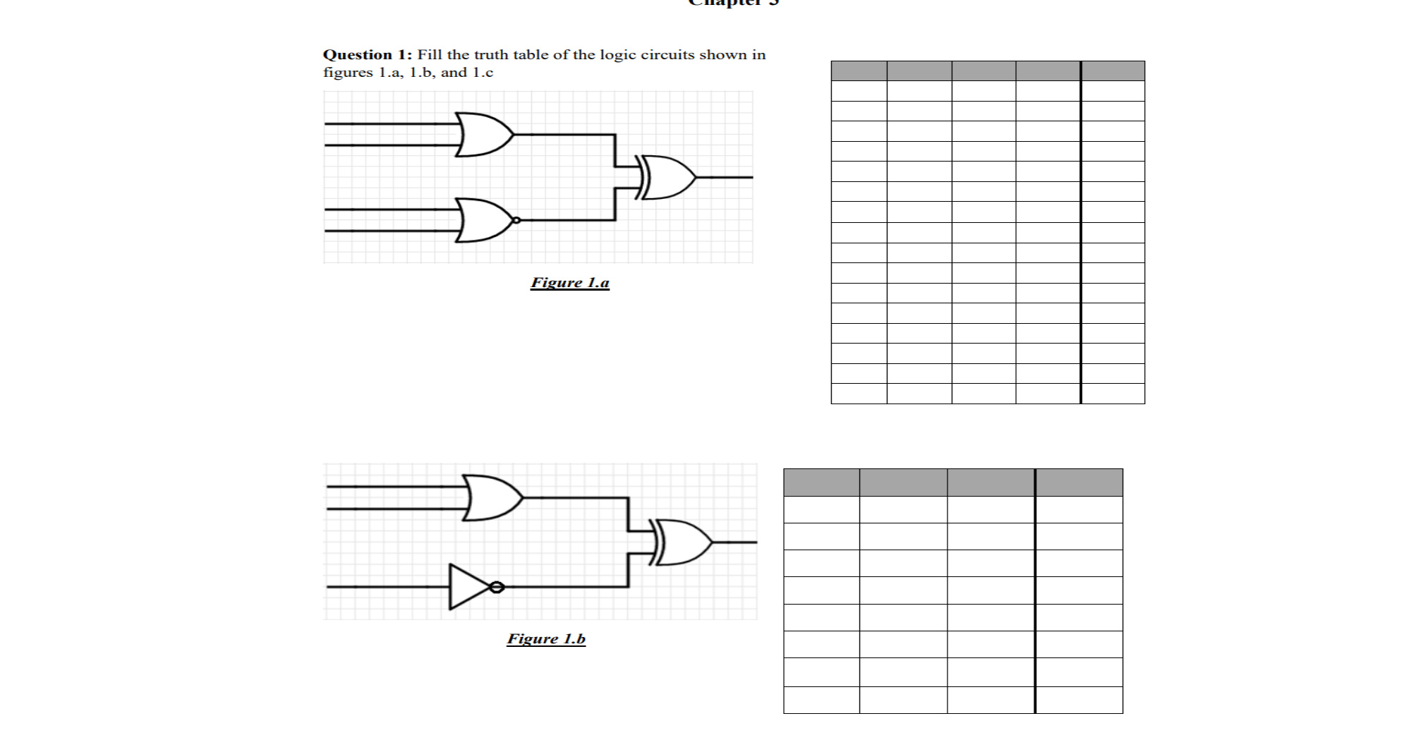 Solved Question 1: Fill the truth table of the logic | Chegg.com