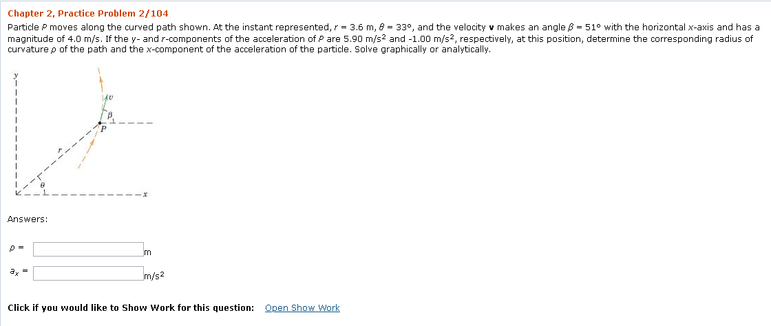 Solved Chapter 2, Practice Problem 2/104 Particle P moves | Chegg.com