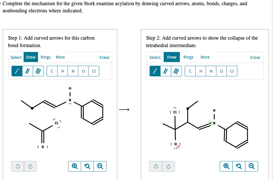 Solved Complete the mechanism for the given Stork enamine | Chegg.com