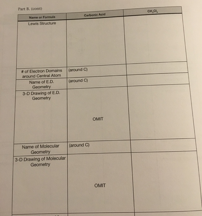 Solved PART B. LEWIS STRUCTURES, VSEPR, AND MODELS | Chegg.com