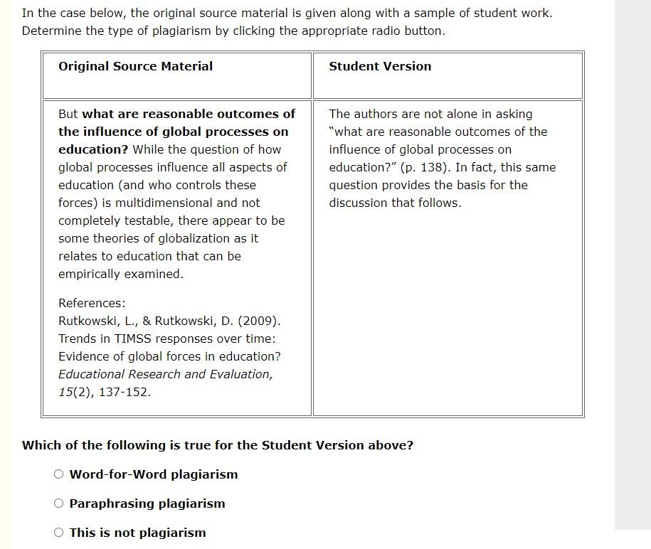 Solved In the case below, the original source material is | Chegg.com