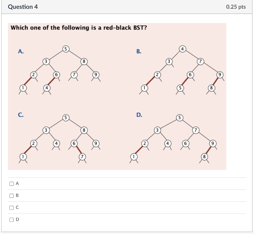 Solved What is the perfect black balance in a left-leaning | Chegg.com