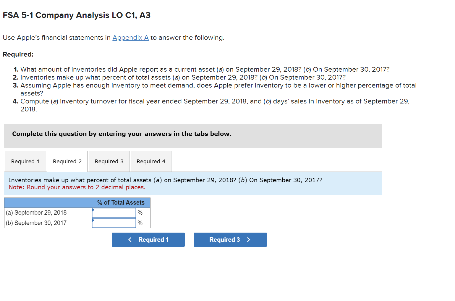 Solved FSA 5-1 Company Analysis LO C1, A3Use Apple’s | Chegg.com
