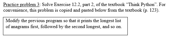 Solved Practice problem 3: Solve Exercise 12.2, part 2, of | Chegg.com