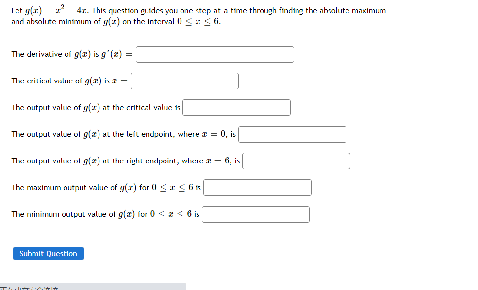 Solved Let g(x) = x2 – 4x. This question guides you | Chegg.com