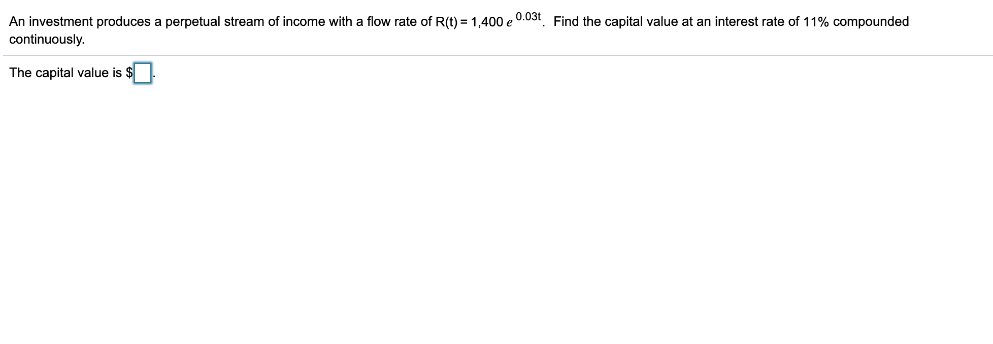 Solved An investment produces a perpetual stream of income | Chegg.com