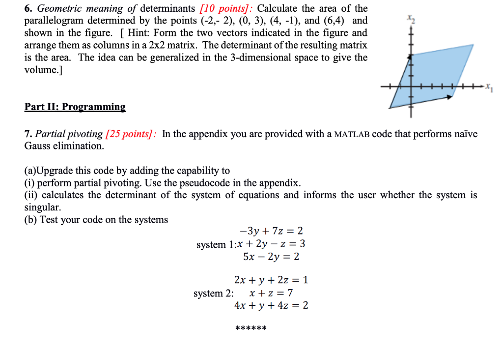 Solved 6. Geometric meaning of determinants (10 points]: | Chegg.com