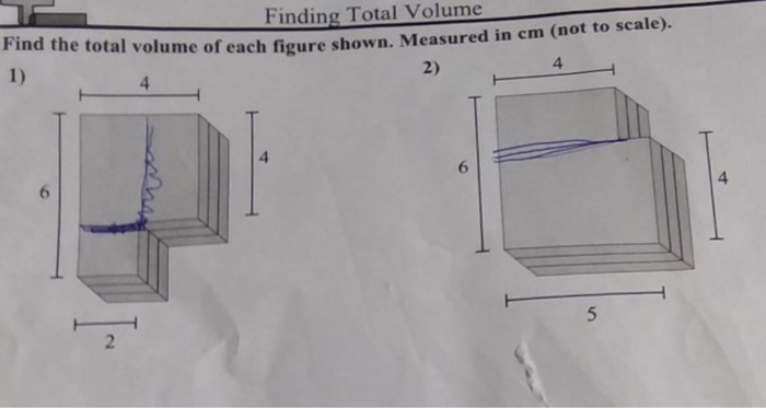 Solved Finding Total Volume of each figure shown. Measured | Chegg.com