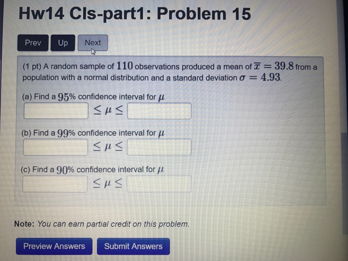 Solved A random sample of 110 observations produced a mean | Chegg.com