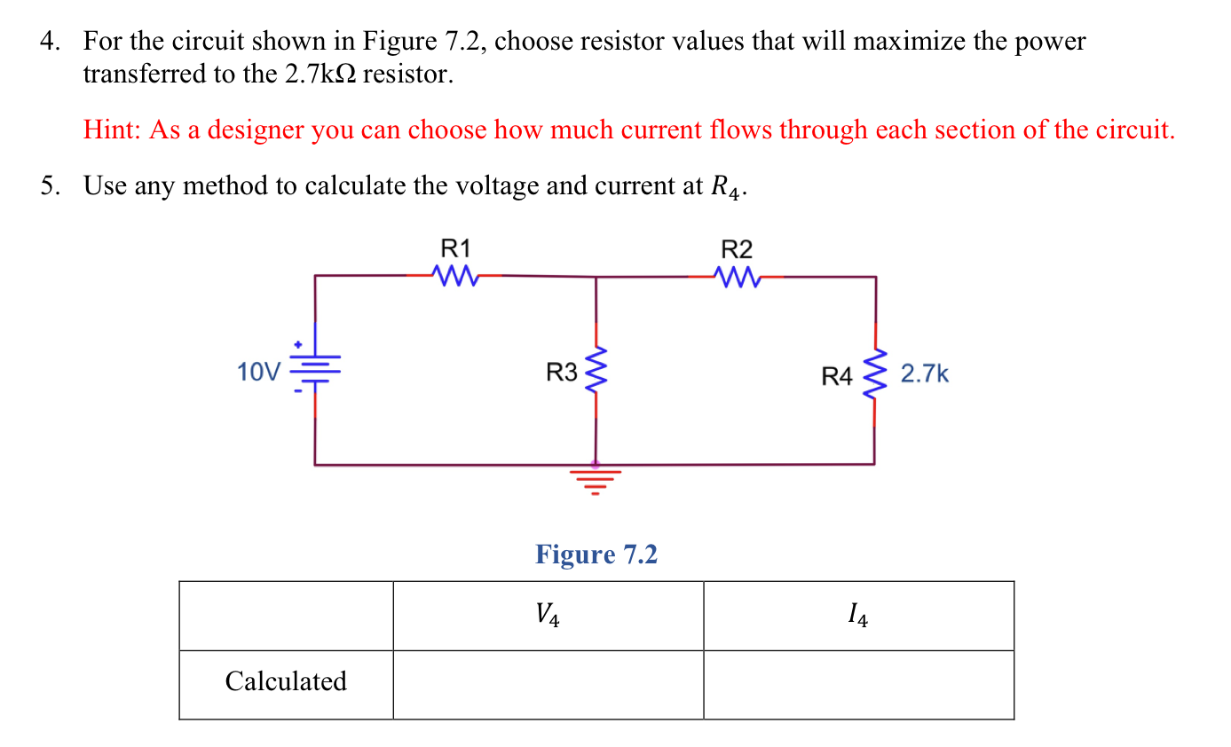 Solved 4. For the circuit shown in Figure 7.2, choose | Chegg.com