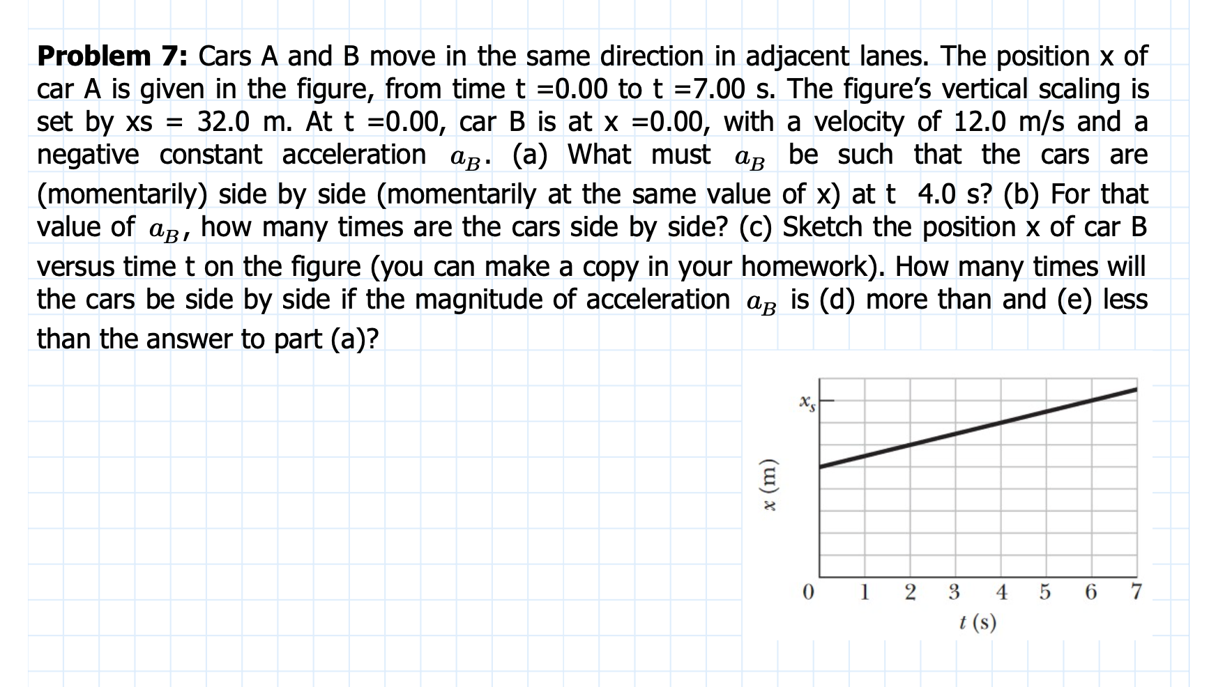 Solved Problem 7: Cars A and B ﻿move in the same direction | Chegg.com