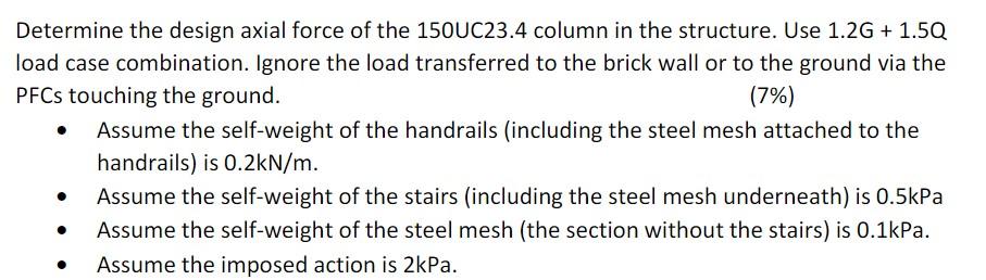 Solved Determine the design axial force of the 150UC23.4 | Chegg.com