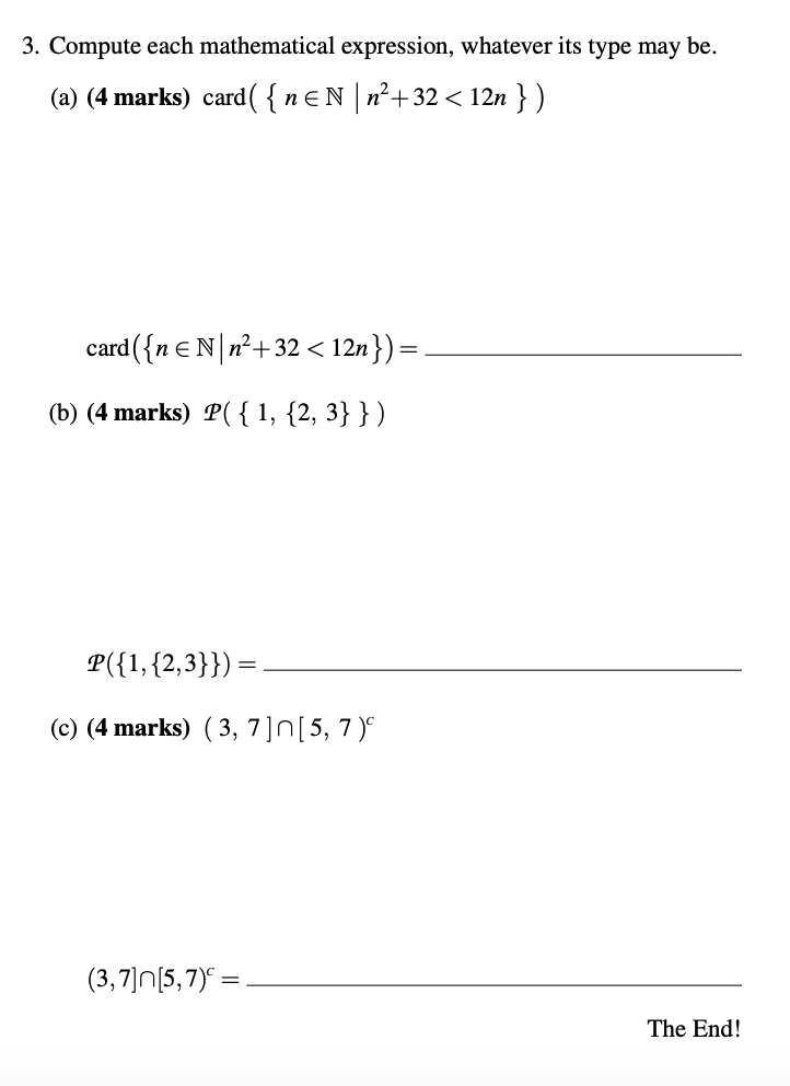Solved 3. Compute each mathematical expression, whatever its | Chegg.com
