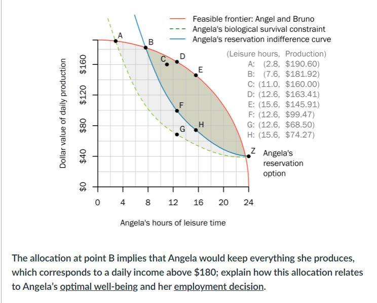 Solved The figure below corresponds to Angela’s feasibility | Chegg.com