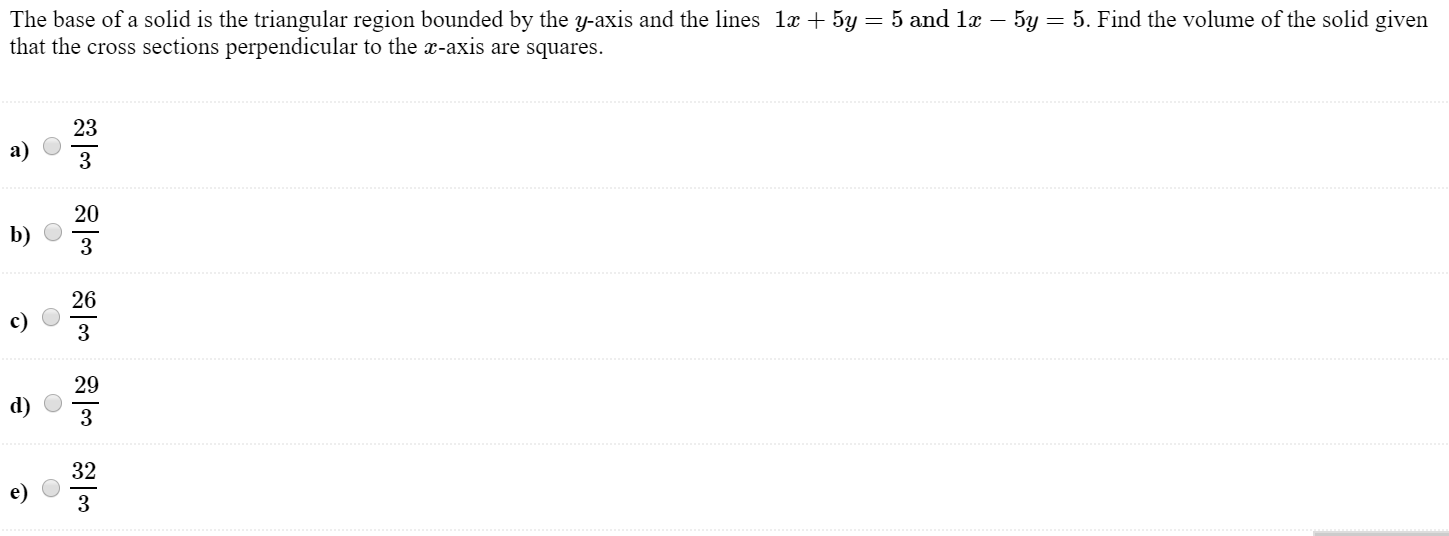 Solved The base of a solid is the triangular region bounded | Chegg.com