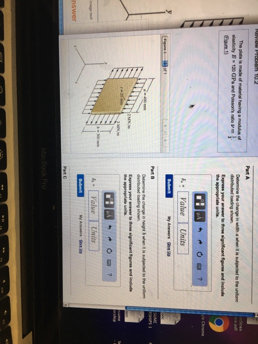 Solved The plate is made of material having a modulus of | Chegg.com