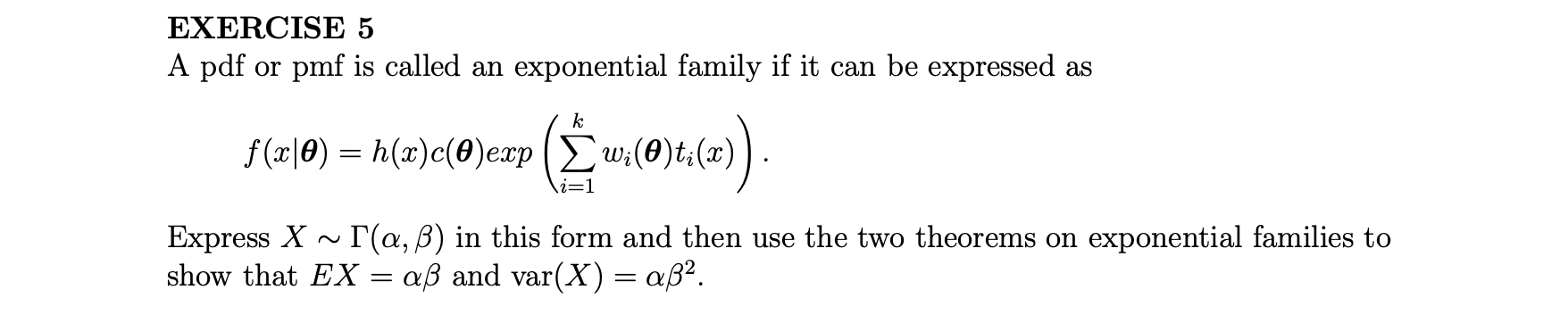 Solved EXERCISE 5A pdf or pmf is called an exponential | Chegg.com