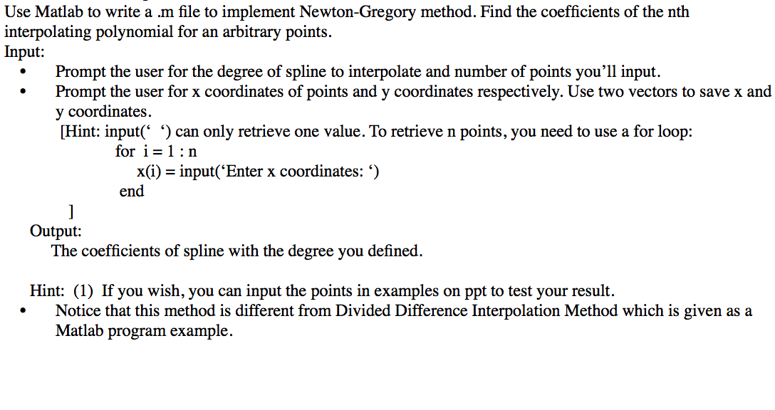 Use Matlab to write a .m file to implement | Chegg.com