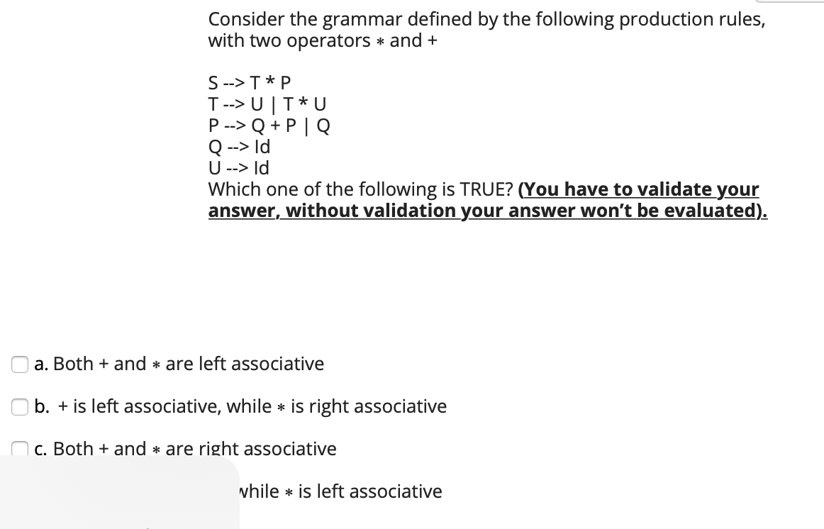 Solved Consider the grammar defined by the following | Chegg.com