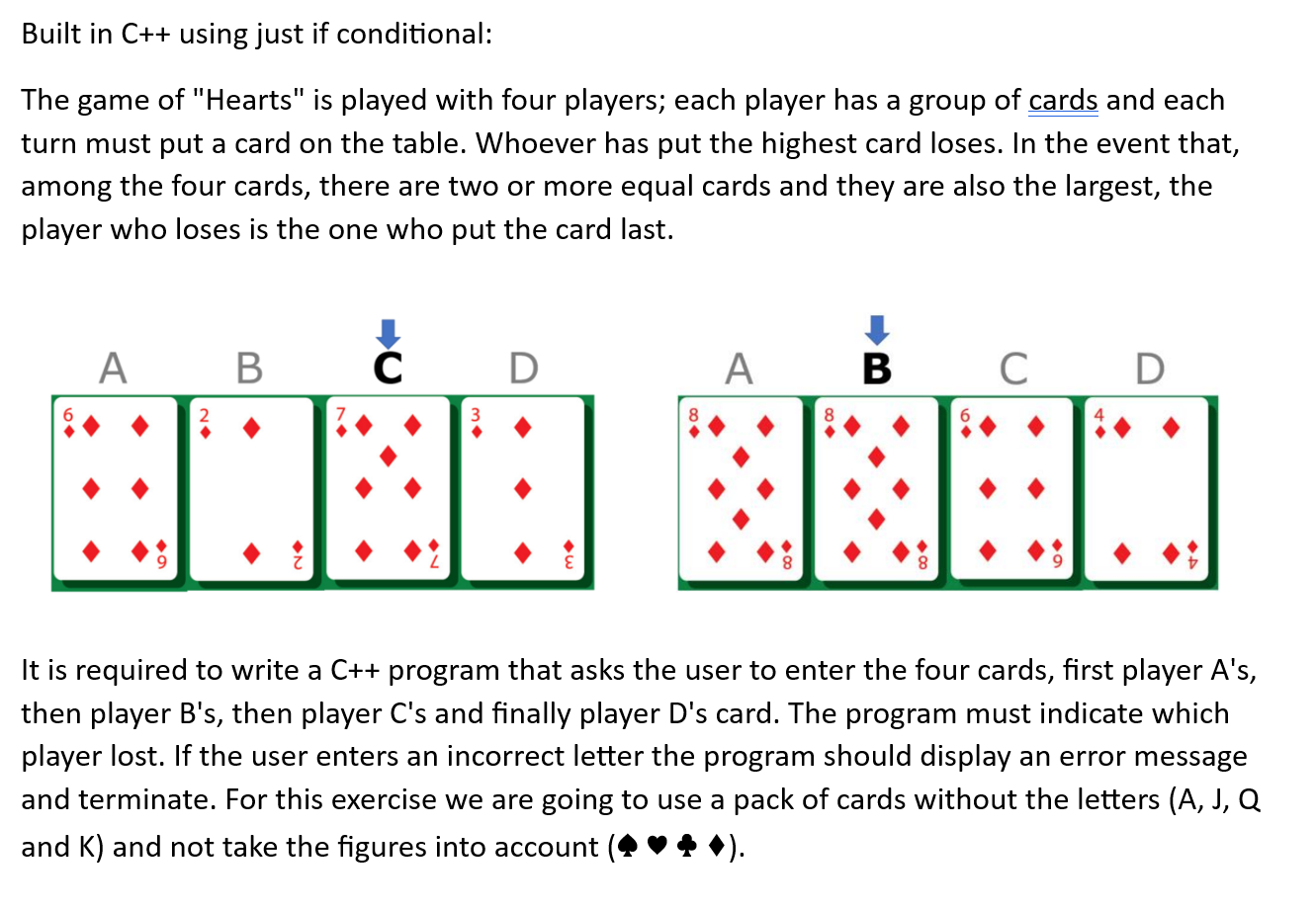 Solved Built in C++ using just if conditional: The game of | Chegg.com