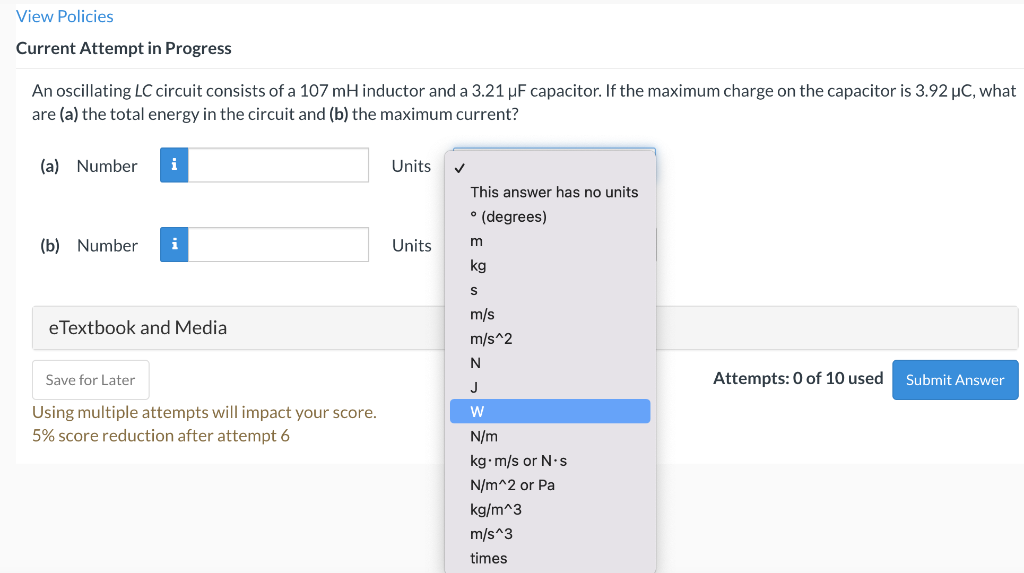 Solved View Policies Current Attempt in Progress An | Chegg.com