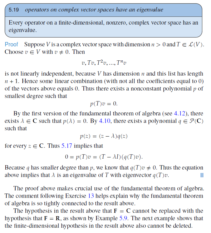 5.19 operators on complex vector spaces have an | Chegg.com